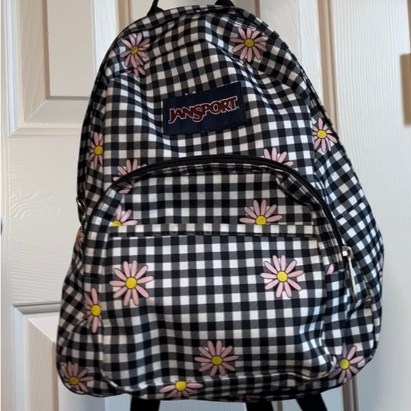 Jansport | Bags | Jansport Gingham Daisy Superbreak Backpack Small ...